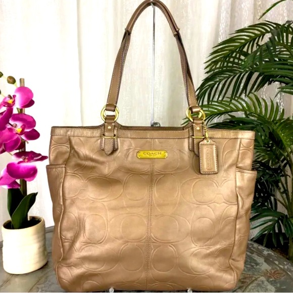 Coach | Bags | Coach Copper Gallery Embossed Leather Purse | Poshmark